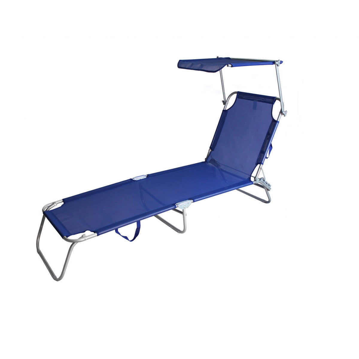 Lit de plage pliant en métal avec baldaquin Abel - Couleur Bleu | Leroy ...