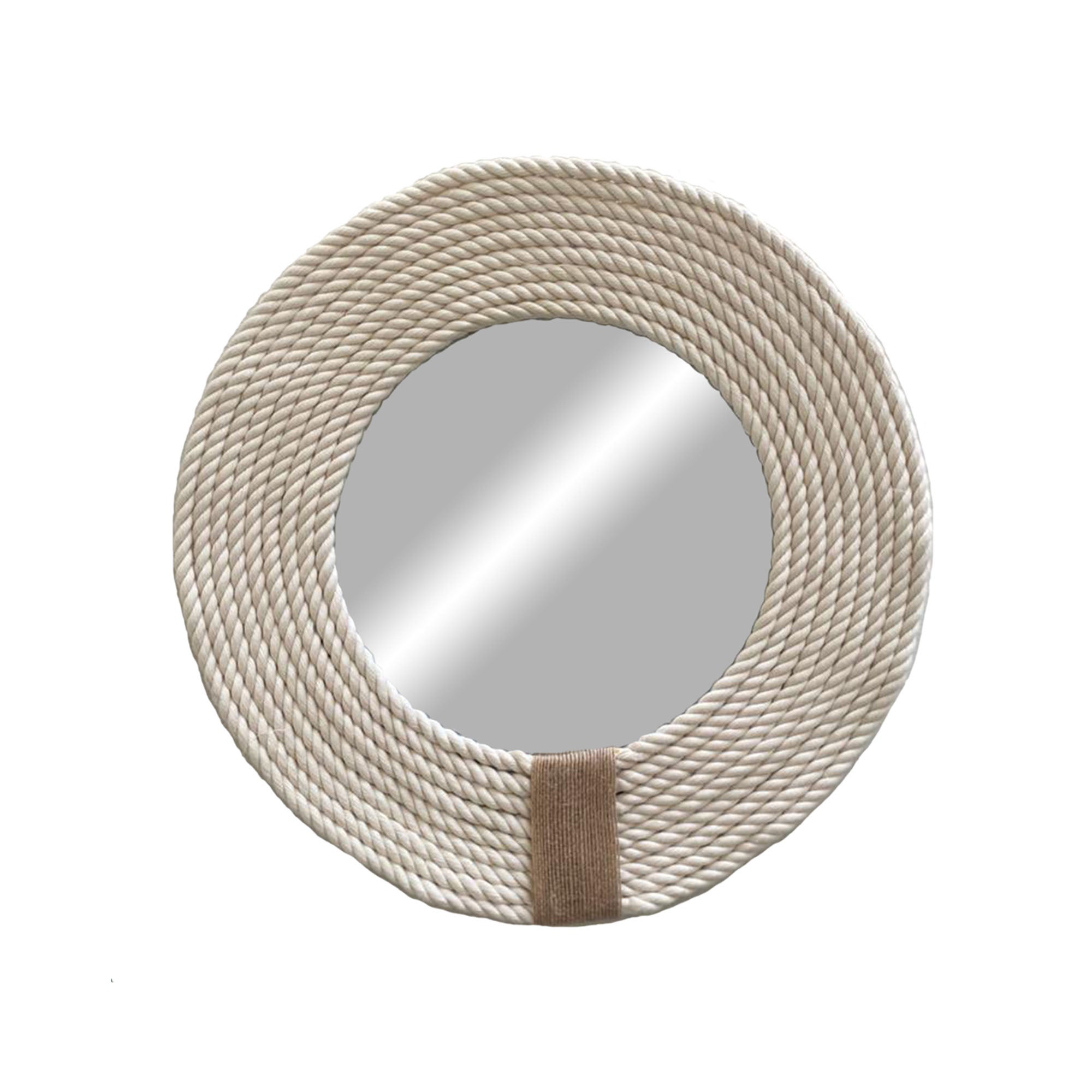Miroir mural rond avec corde - MIRROR CORD beige 35cm | Leroy Merlin
