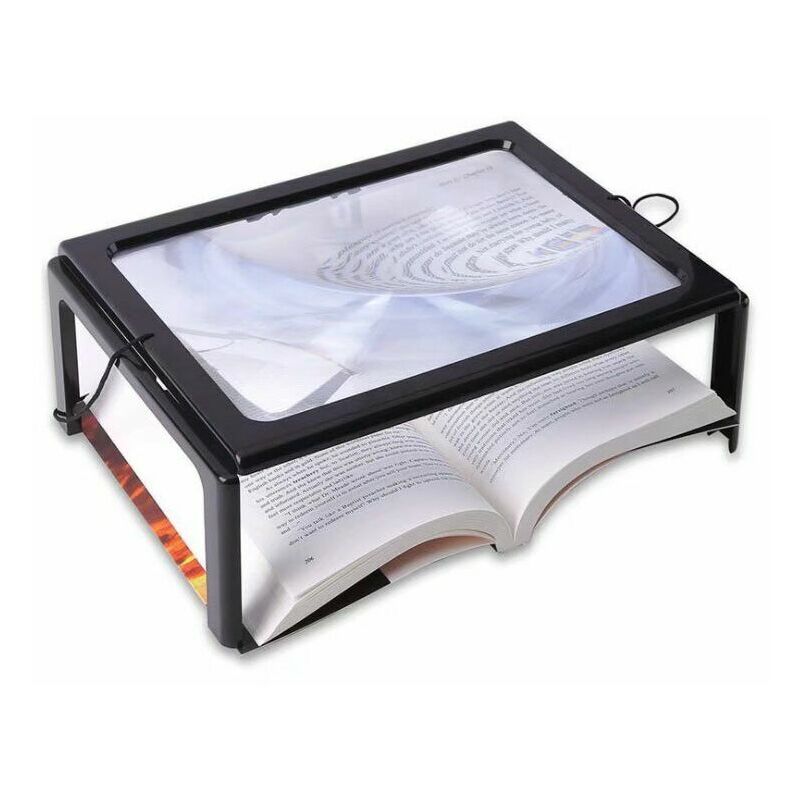 Lupa de lectura Lupa de lectura con luz LED, aumento 3X A4 Lupa ...