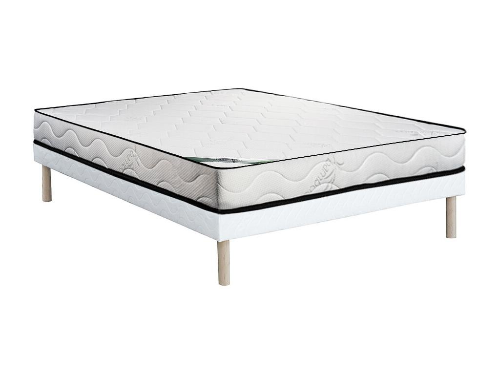 Ensemble 140 x 190 cm sommier tapissier + matelas mousse et coutil ...