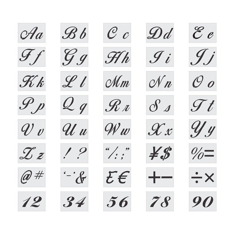 Lot de 40 Pochoirs de Lettrage Alphabet Réutilisables avec Lettres ...