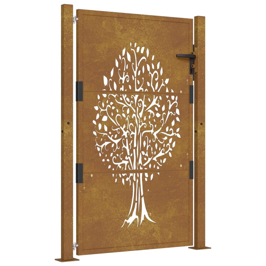Portail de jardin en acier corten design arbre 105x130 cm | Leroy Merlin