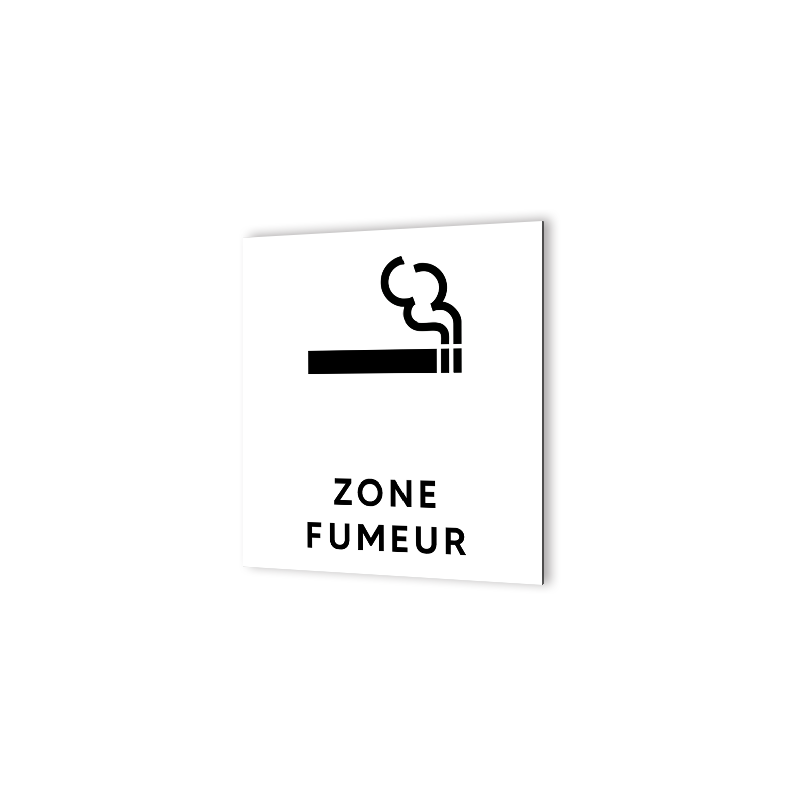 Pictogramme Zone Fumeur - Panneau signalétique Dibond blanc - Picto ...