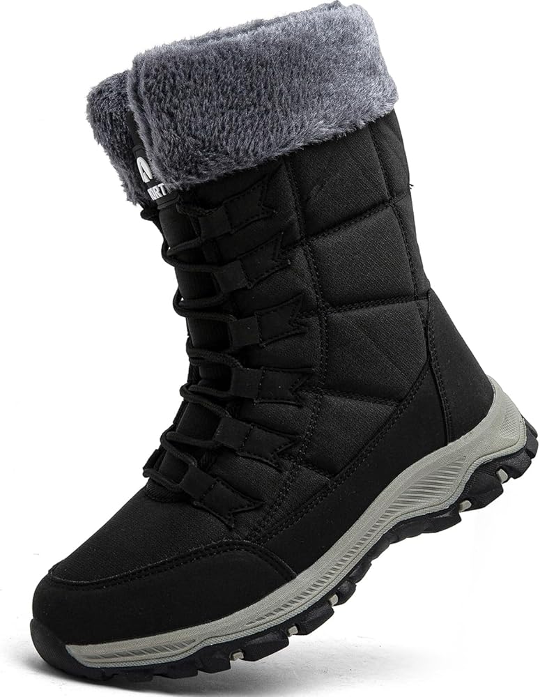 Bottes de Neige Femme Doublé Chaud Antidérapantes Outdoor Bottine de ...