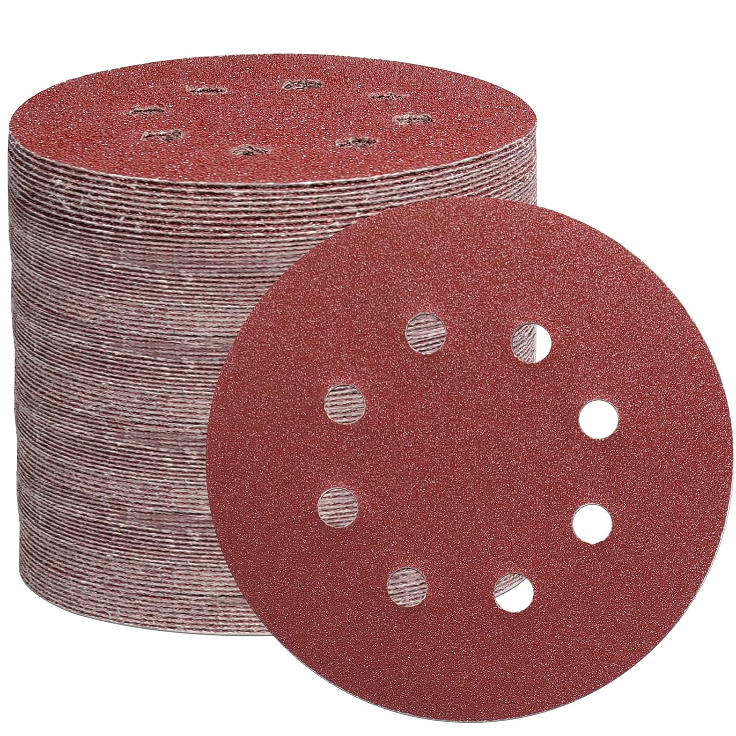 105PCS Disque de Ponçage 125mm, Disques a Poncer Papier Abrasifs 8 ...