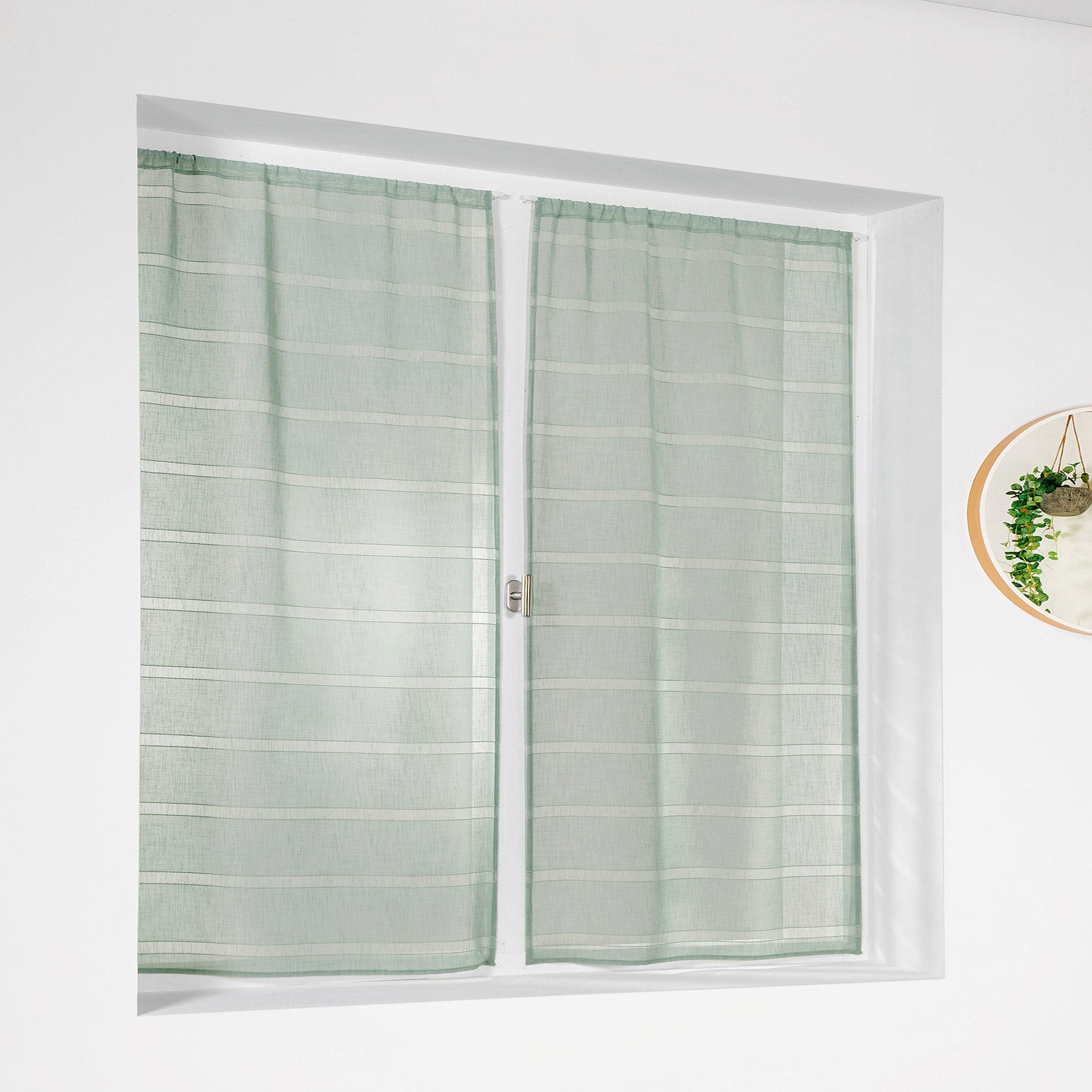 Petits voilages à la paire Cordelette - Vert clair - 70x160cm ...