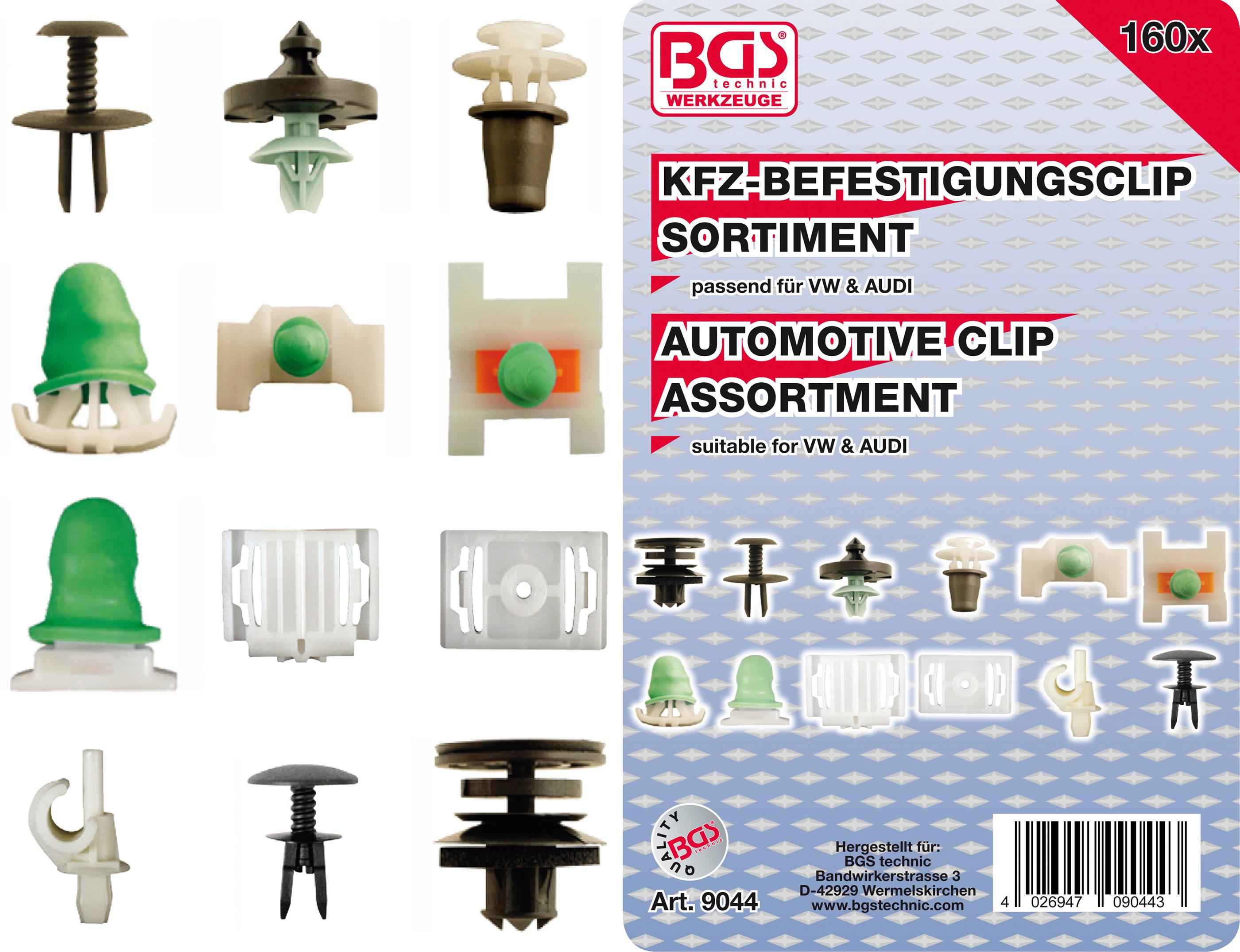 BGS Assortiment de clips de fixation automobiles pour Audi & VW | 160 ...