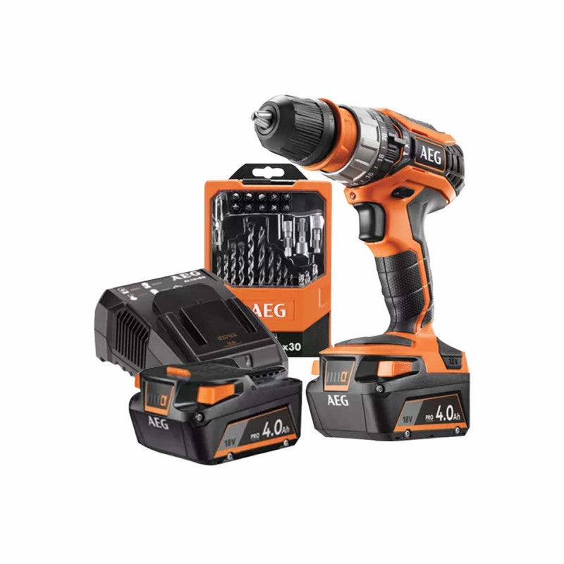 Perceuse-visseuse à percussion 18V BSB18C2XLI-402C AEG POWERTOOLS | Leroy Merlin