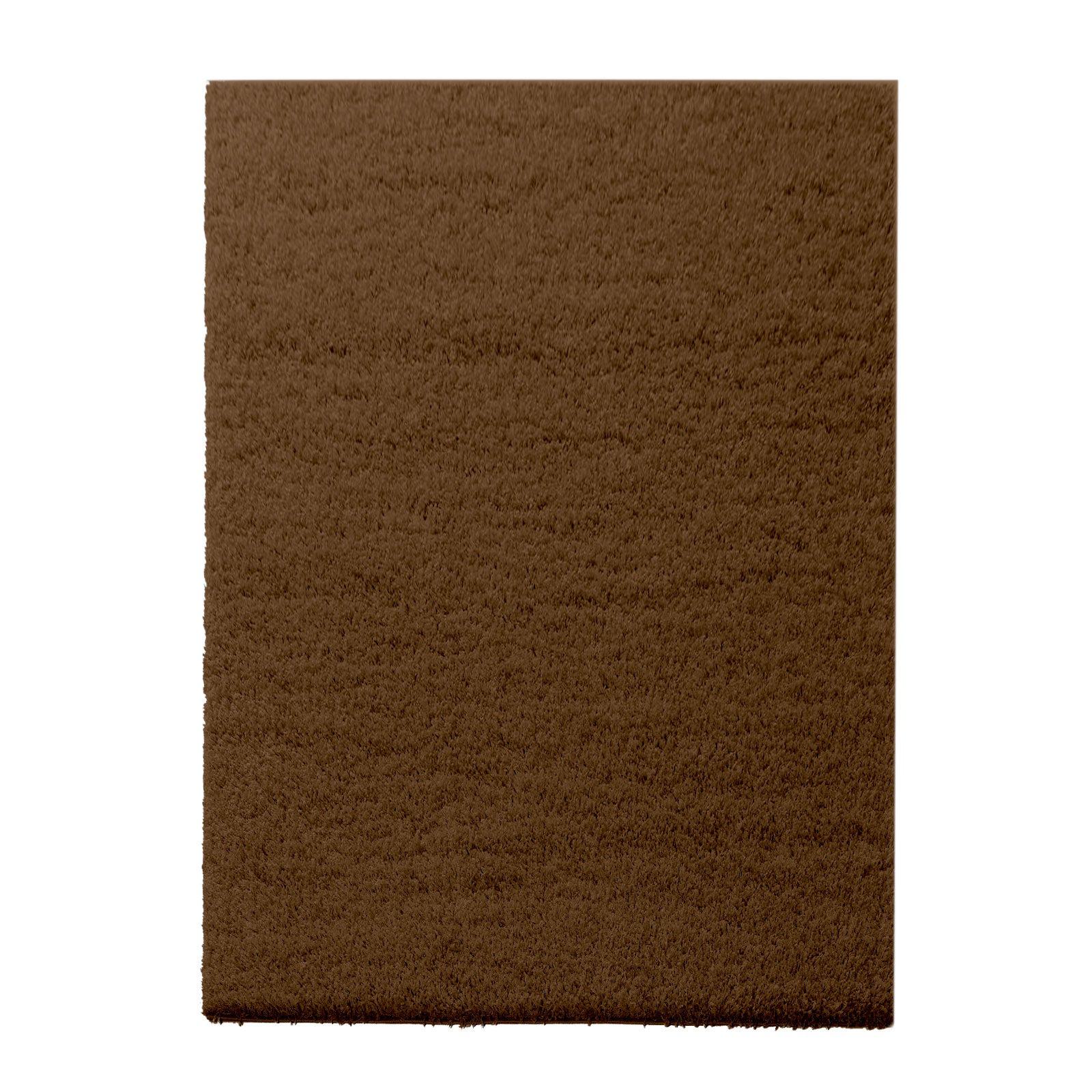 Tapis Shaggy Barcelona Brun foncé 80 x 500 cm | Leroy Merlin