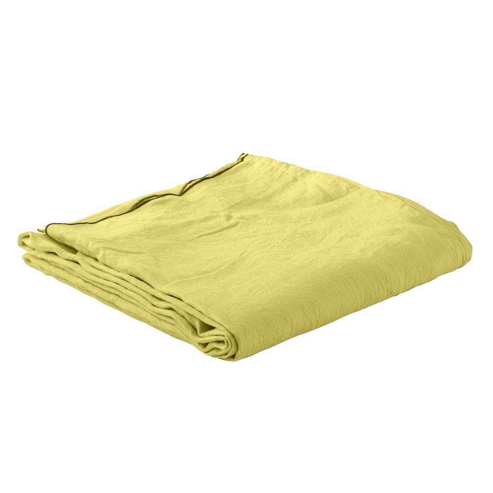 Drap plat 240x300 cm 100% Lin Français Lavé Poire | Leroy Merlin