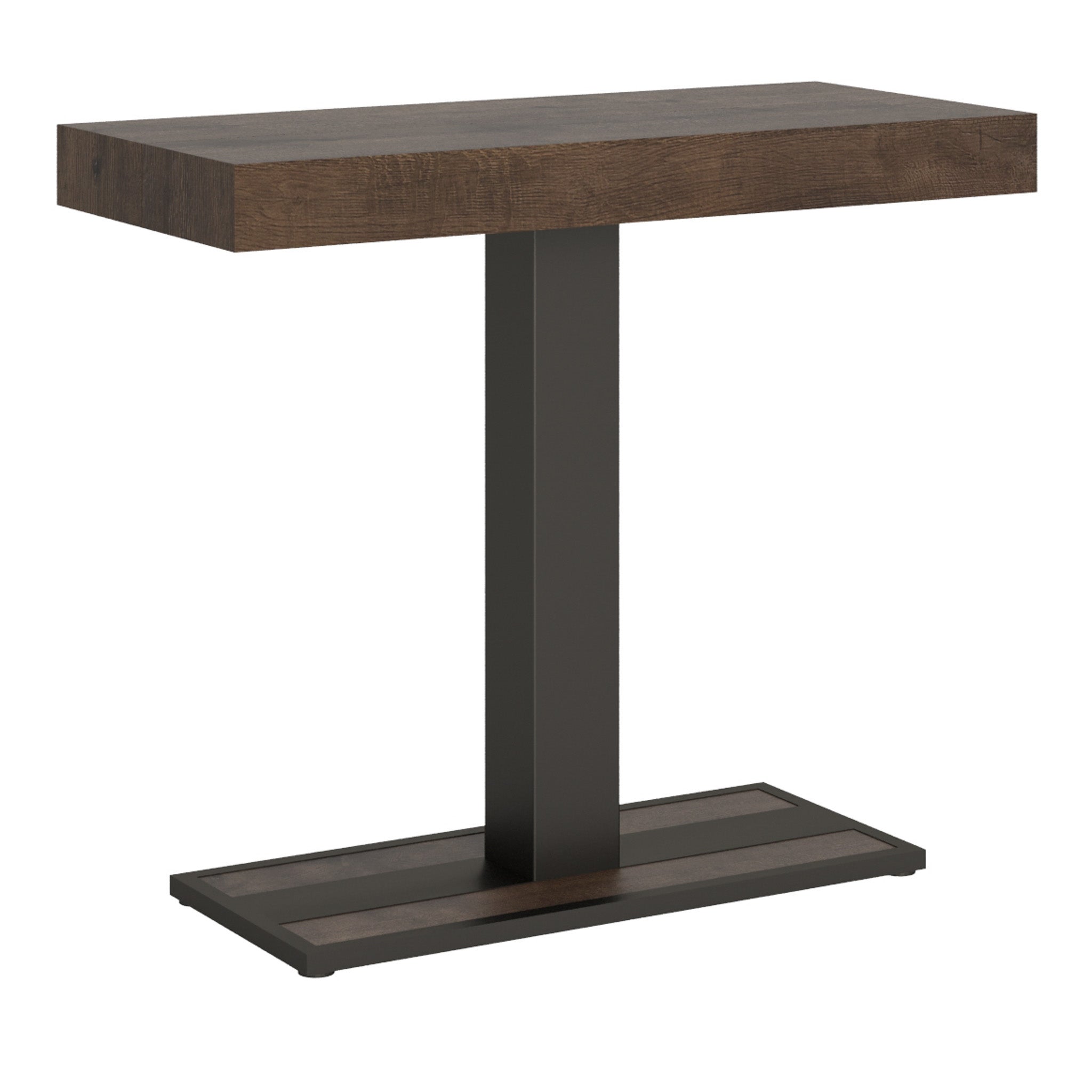 Console extensible 90x40/196 cm Capital Small Noyer cadre Anthracite ...