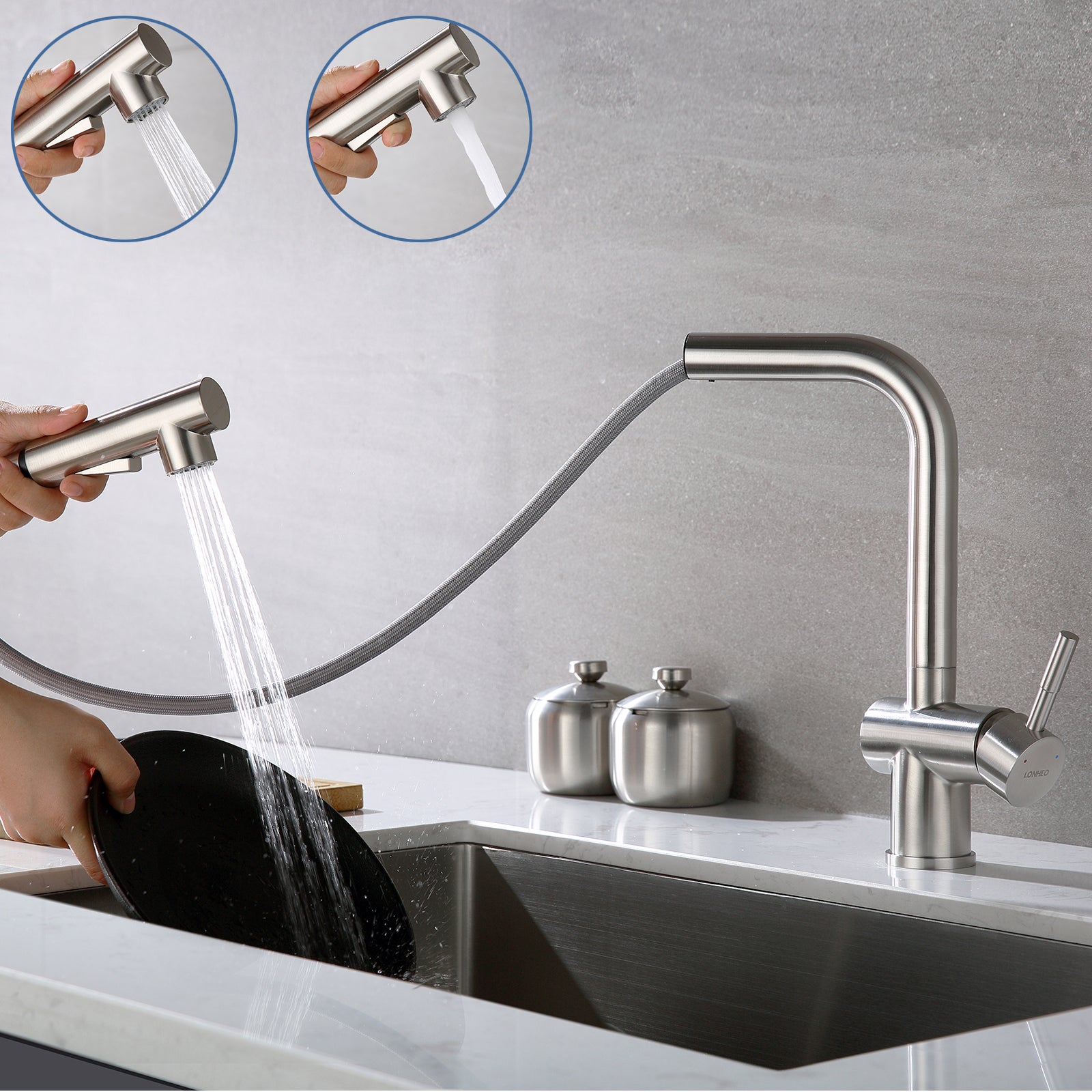 Lonheo Max Mitigeur de Cuisine avec Douchette Extractible - Robinet d ...