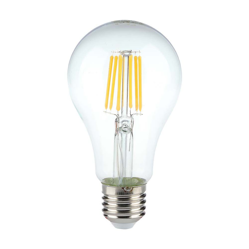 Lampadina LED 10W Filamento E27 A60 Cristal Transparente 3000K 1055lm ...