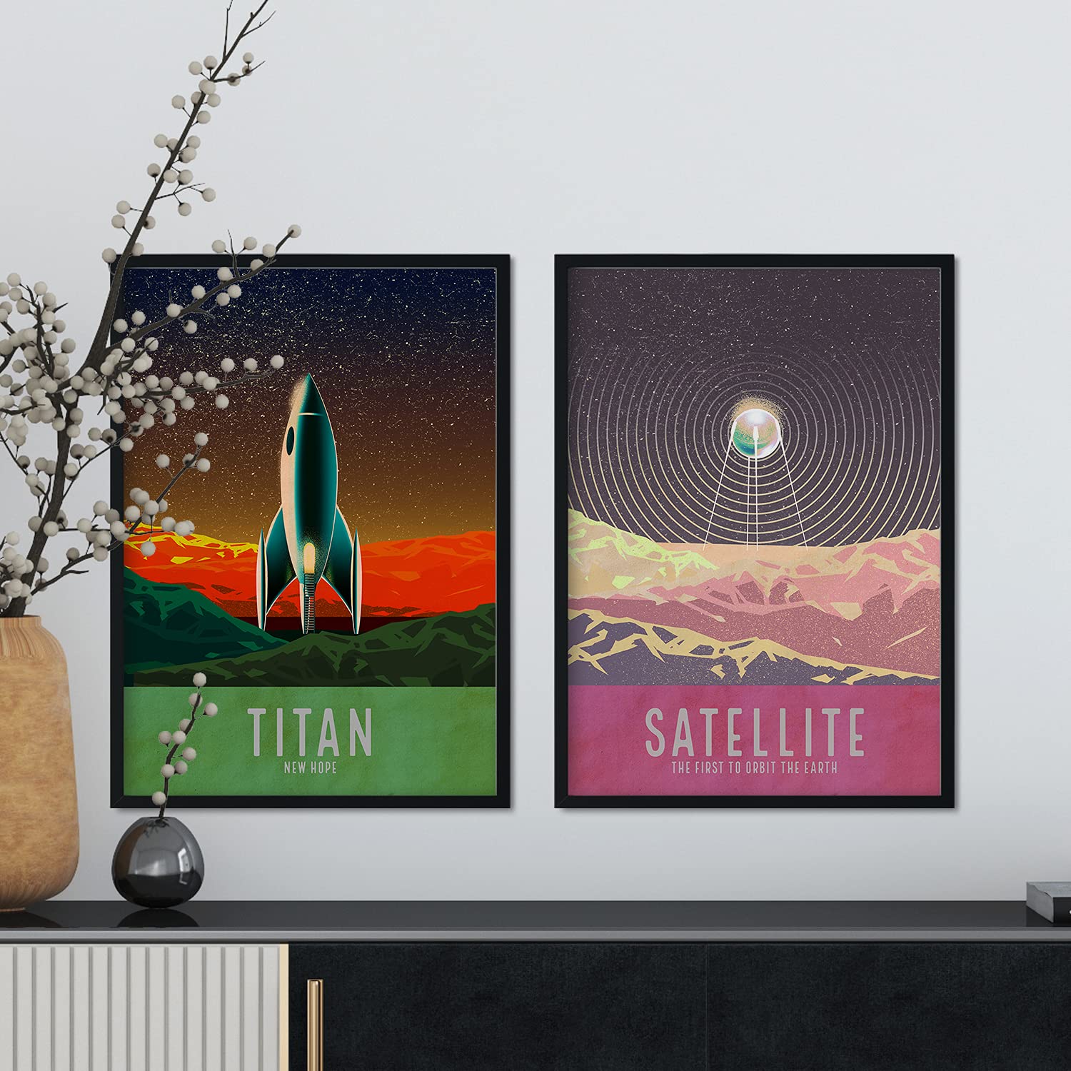 Ensemble De Tranches Pack Landing Affiches Avec Des D'espace Détaillées ...
