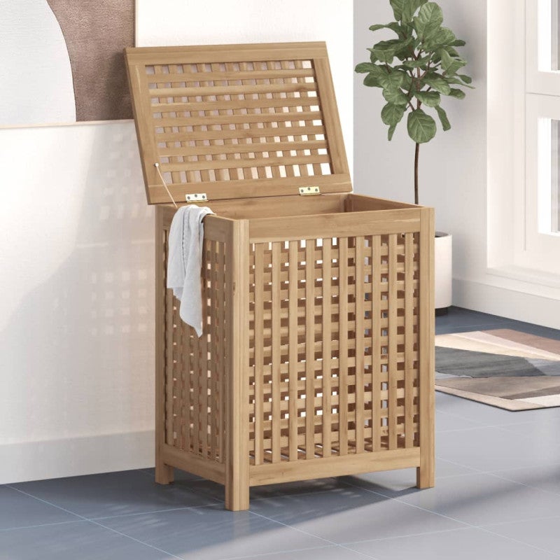 Bac à linge 50x35x60 cm bois de teck massif | Leroy Merlin
