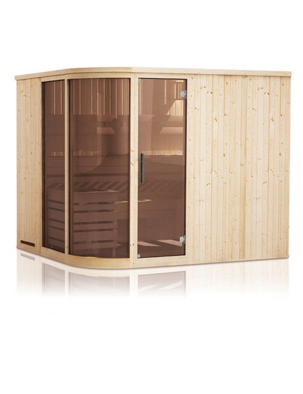 Cabine de sauna arque finlandais MAFANA 4 places 194x194 x H.199 cm ...
