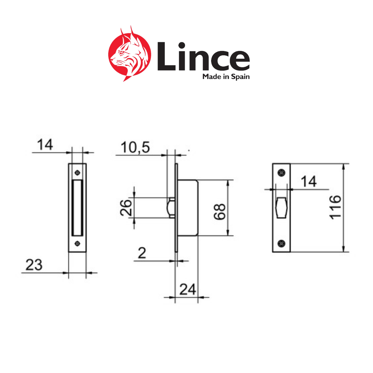 🔒 Serrure à Encastrer LINCE 1 Point Ref. 5554NERP - Pêne Roulant ...