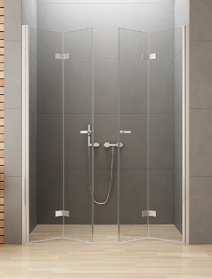 Porte de douche 2 portes pliantes 230 cm chrome CORFOU CHROME | Leroy ...