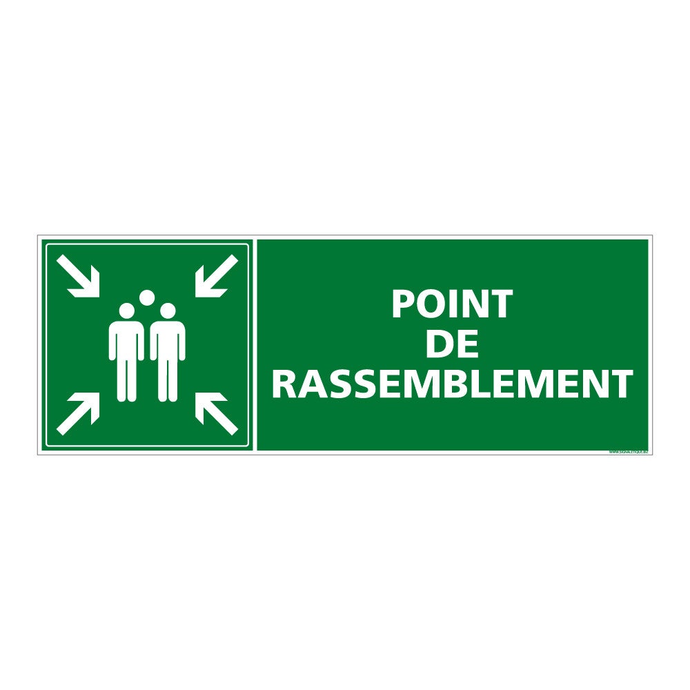 Panneau Point de Rassemblement Picto + Texte 700 x 250 mm Matière PVC ...
