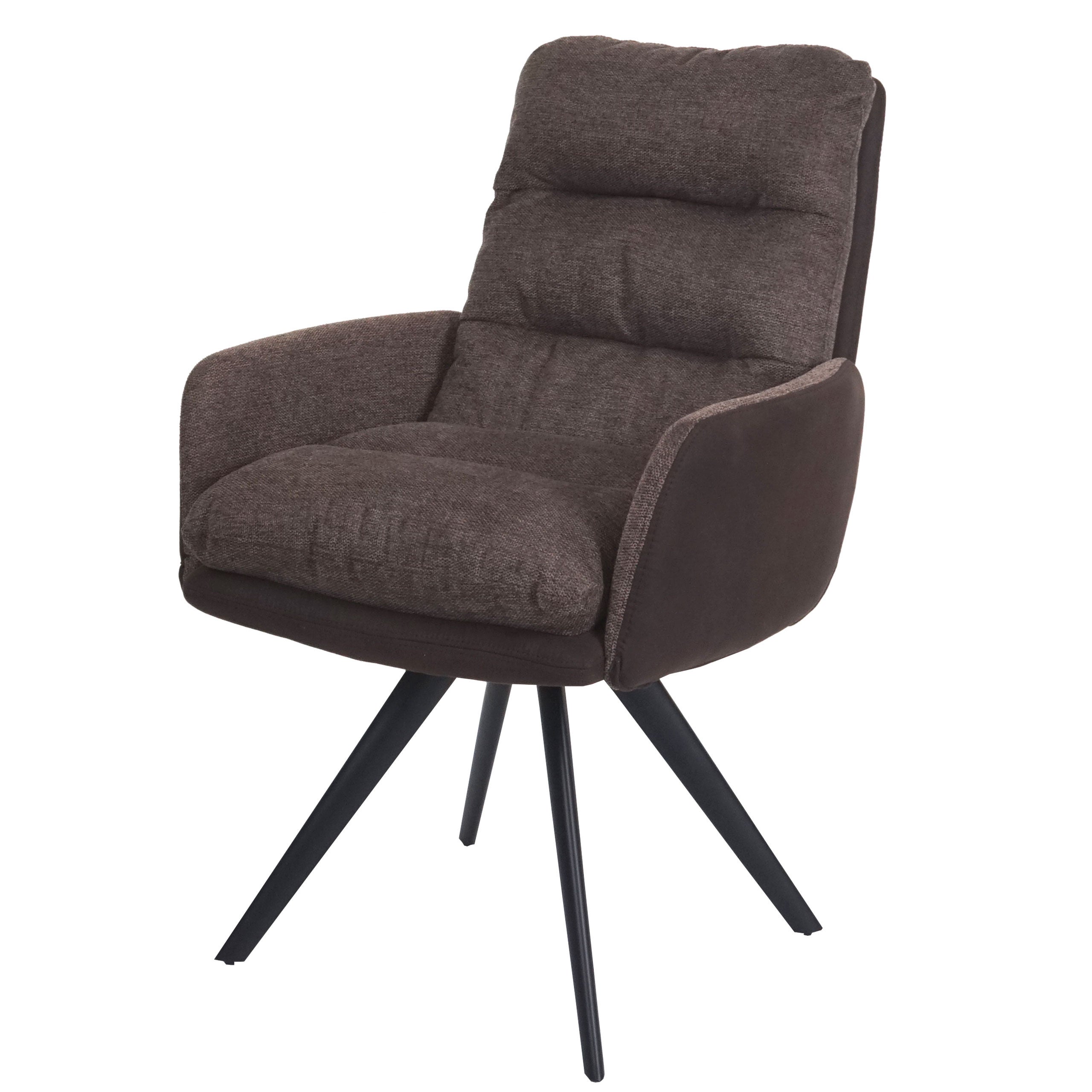 Chaise de salle à manger HWC-G66 pivotante Auto-Position tissu/textile ...