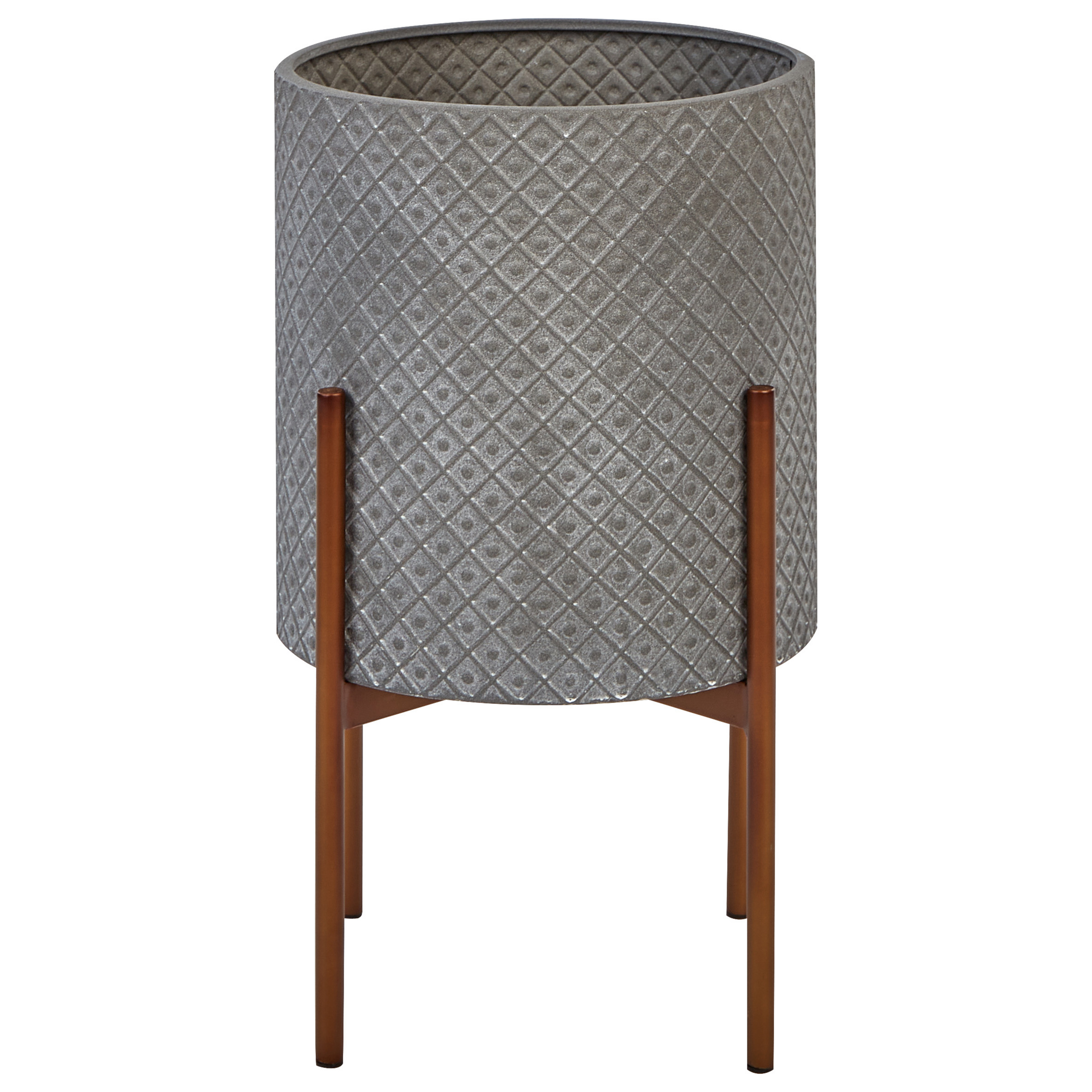 Cache-pot sur pied ALATUM Métal 31 cm Gris | Leroy Merlin