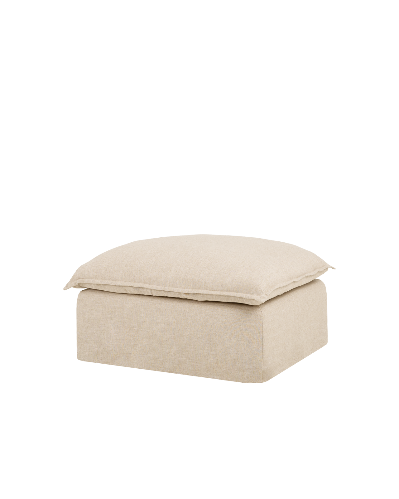 Pouf en coton et lin déhoussable beige 92x72cm | Leroy Merlin