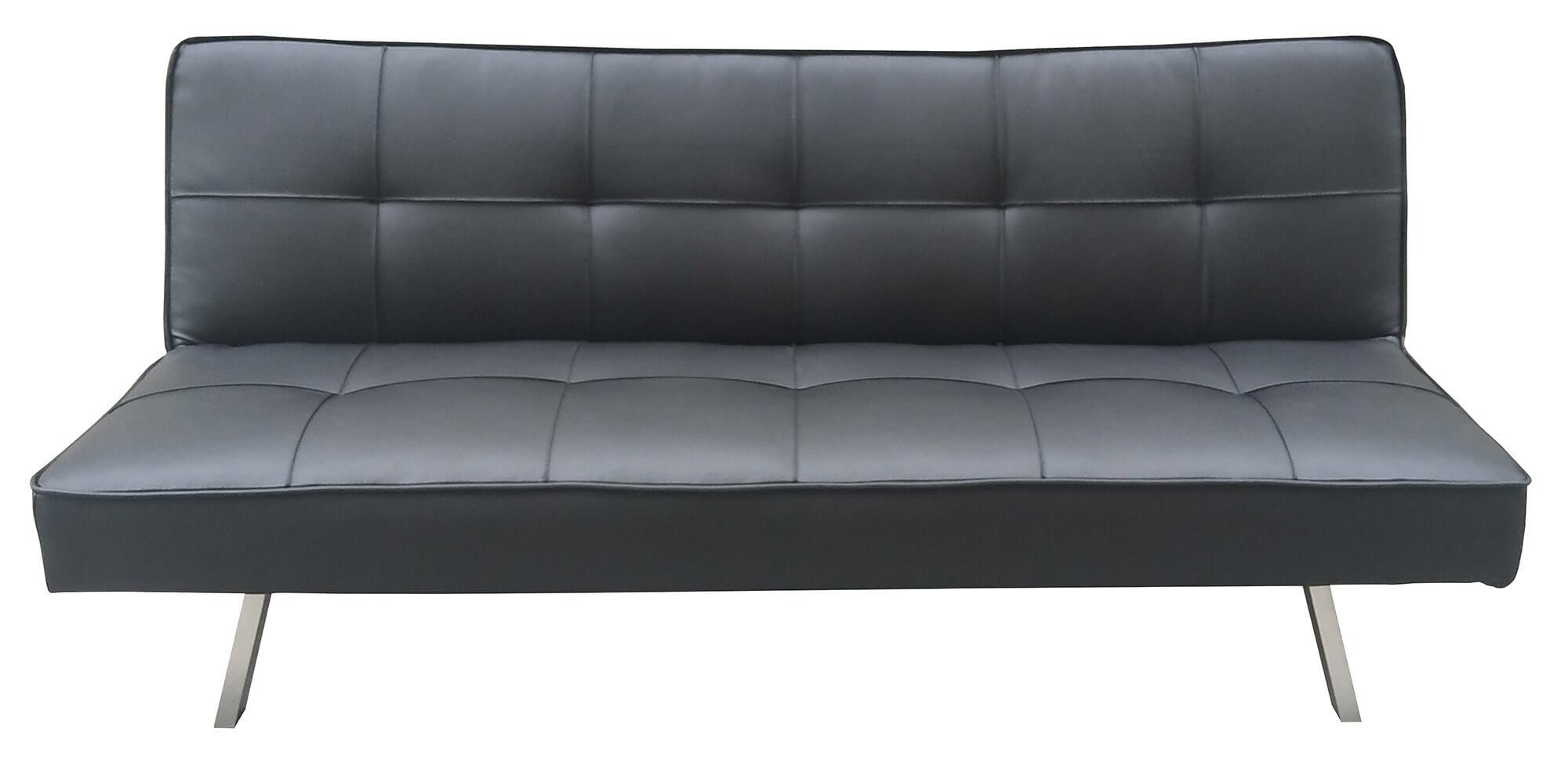 Divano Letto 3 Posti 81x71x178 cm in Similpelle Motti Clarelle Nero ...