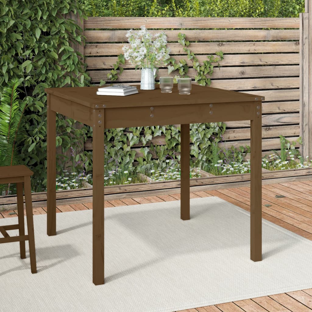 Table de jardin | Table de patio | Table d'extérieur marron miel 82 ...