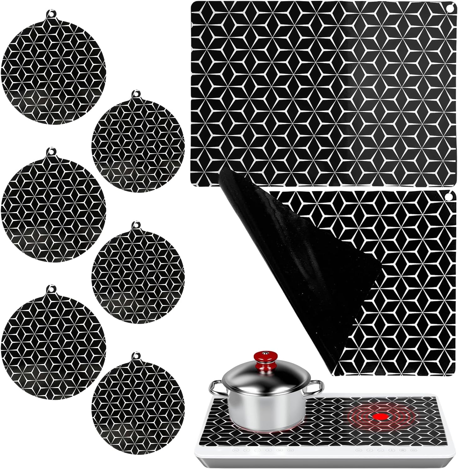 8 Pièces Tapis De Protection pour Plaque À Induction, Protection Plaque ...