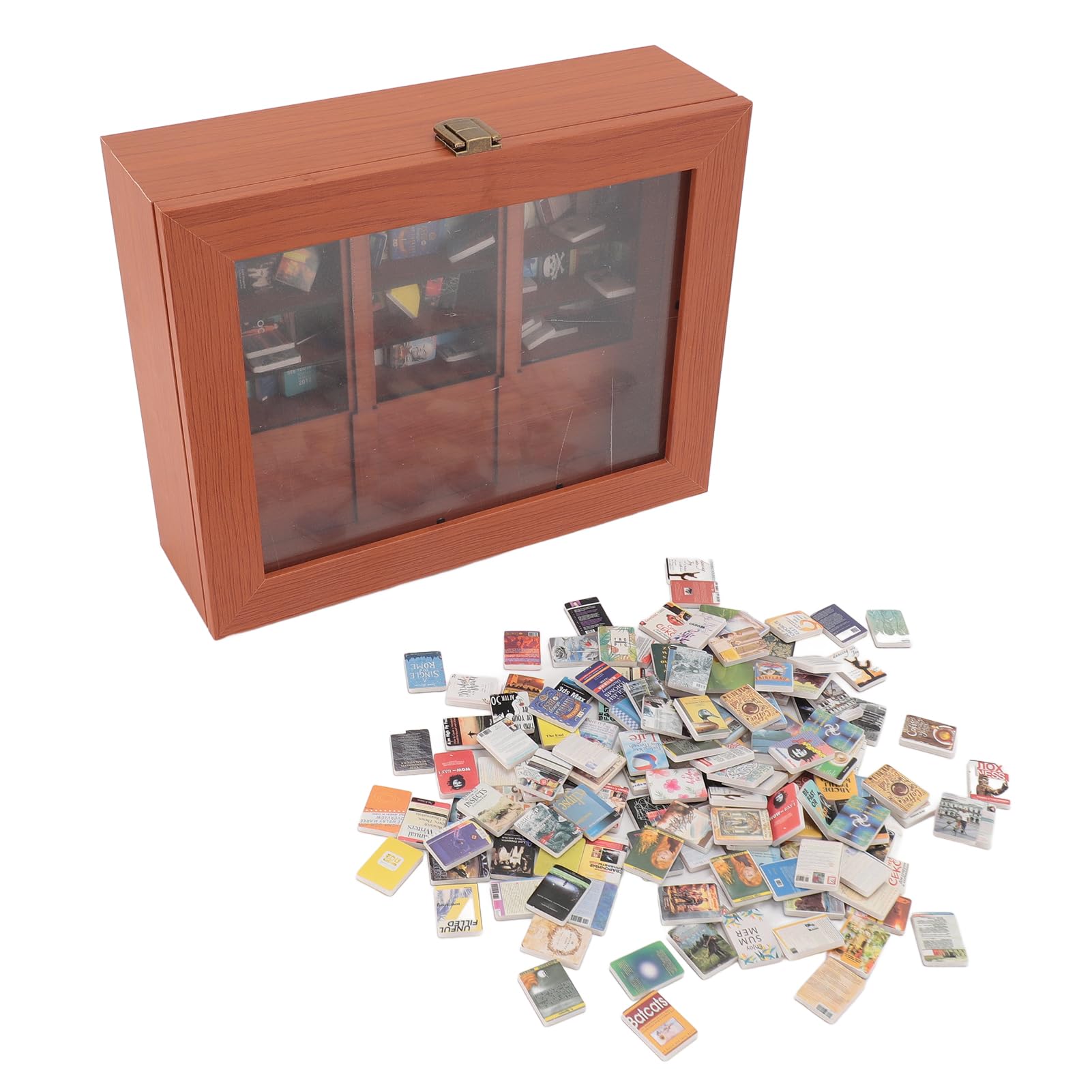 Mini libreria per alleviare lo stress, libreria in legno, 200 mini ...