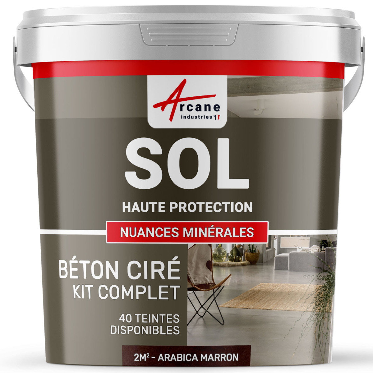 Béton Ciré Sol en - Primaire et vernis de finition inclus - 2 m² (en 2 ...