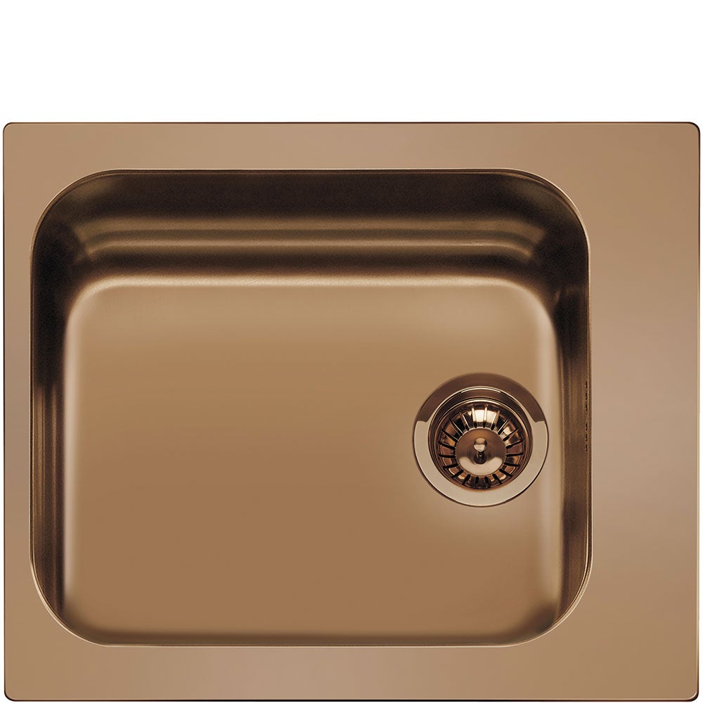 Evier à encaster 1 bac cuivre VS45P3RA Smeg | Leroy Merlin