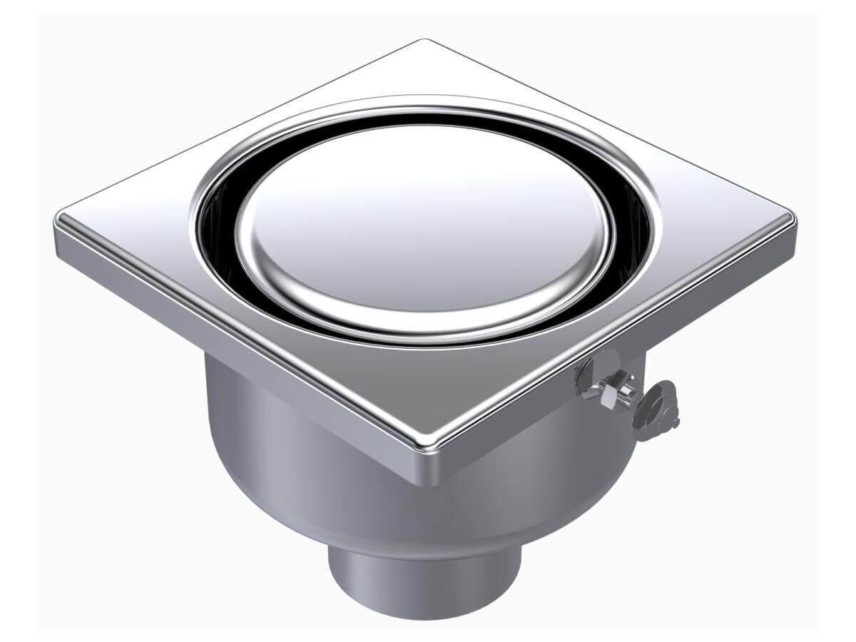 Siphon de sol Inox sortie verticale electropoli 100 mm inviolable ...