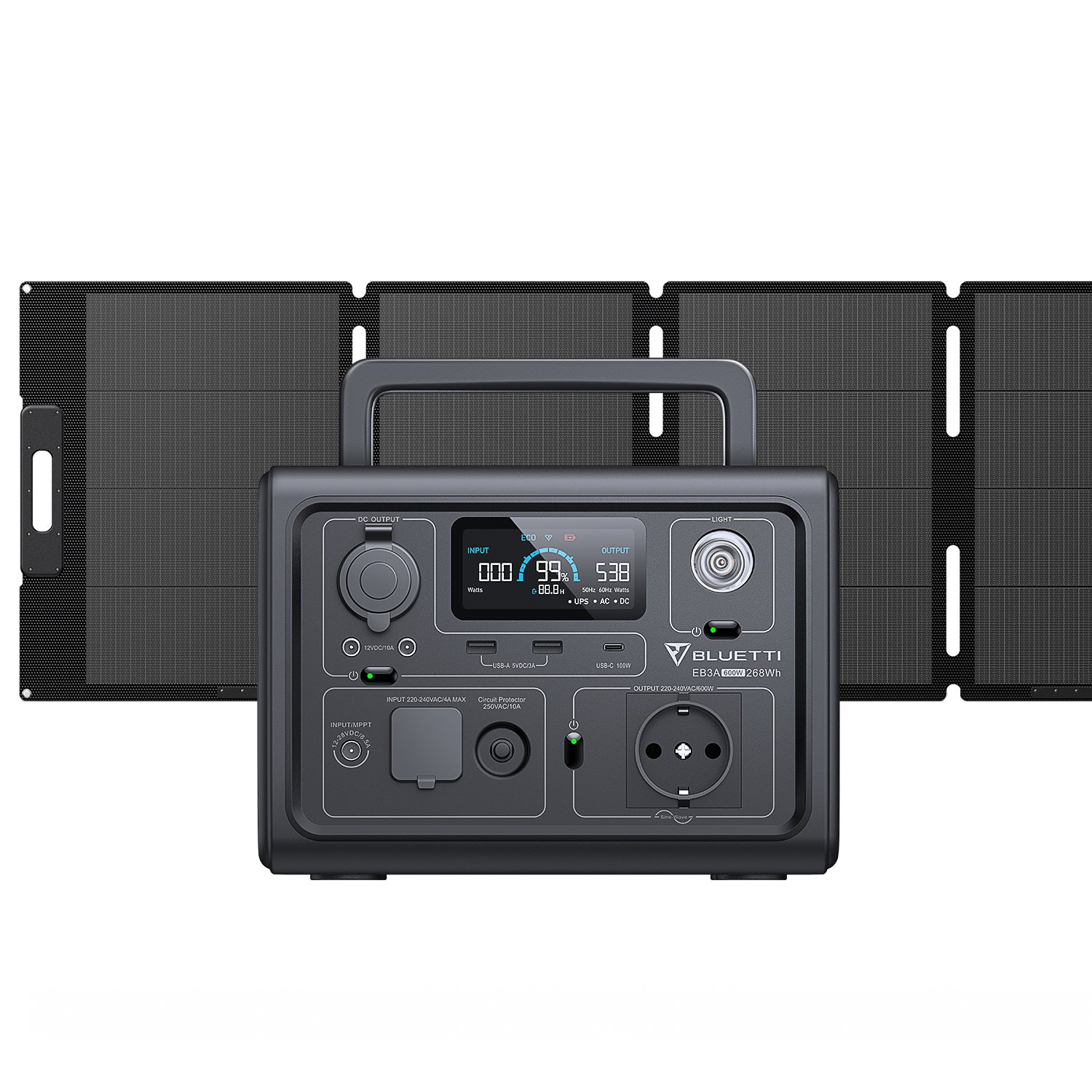 BLUETTI Generador Solar EB3A con Panel Solar MP200 Incluido,Estación de Energía Portátil de ...