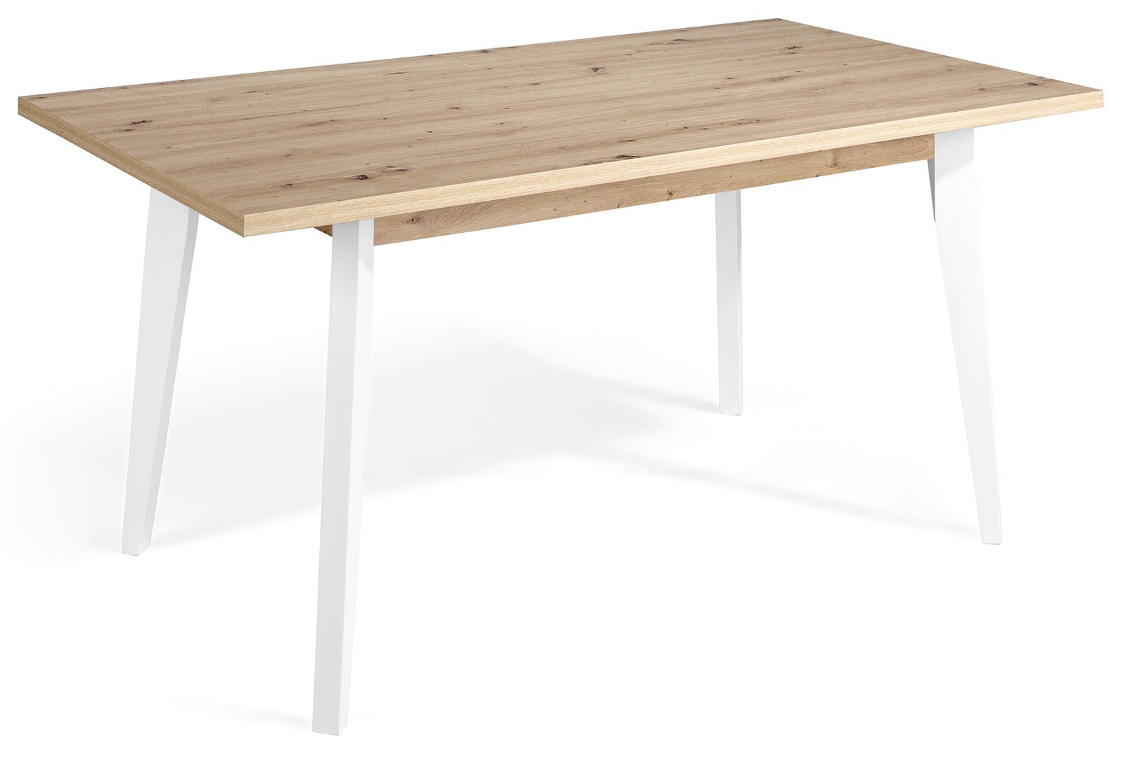 Table à manger en bois chêne clair et pieds bois blanc Kalieto 160cm ...