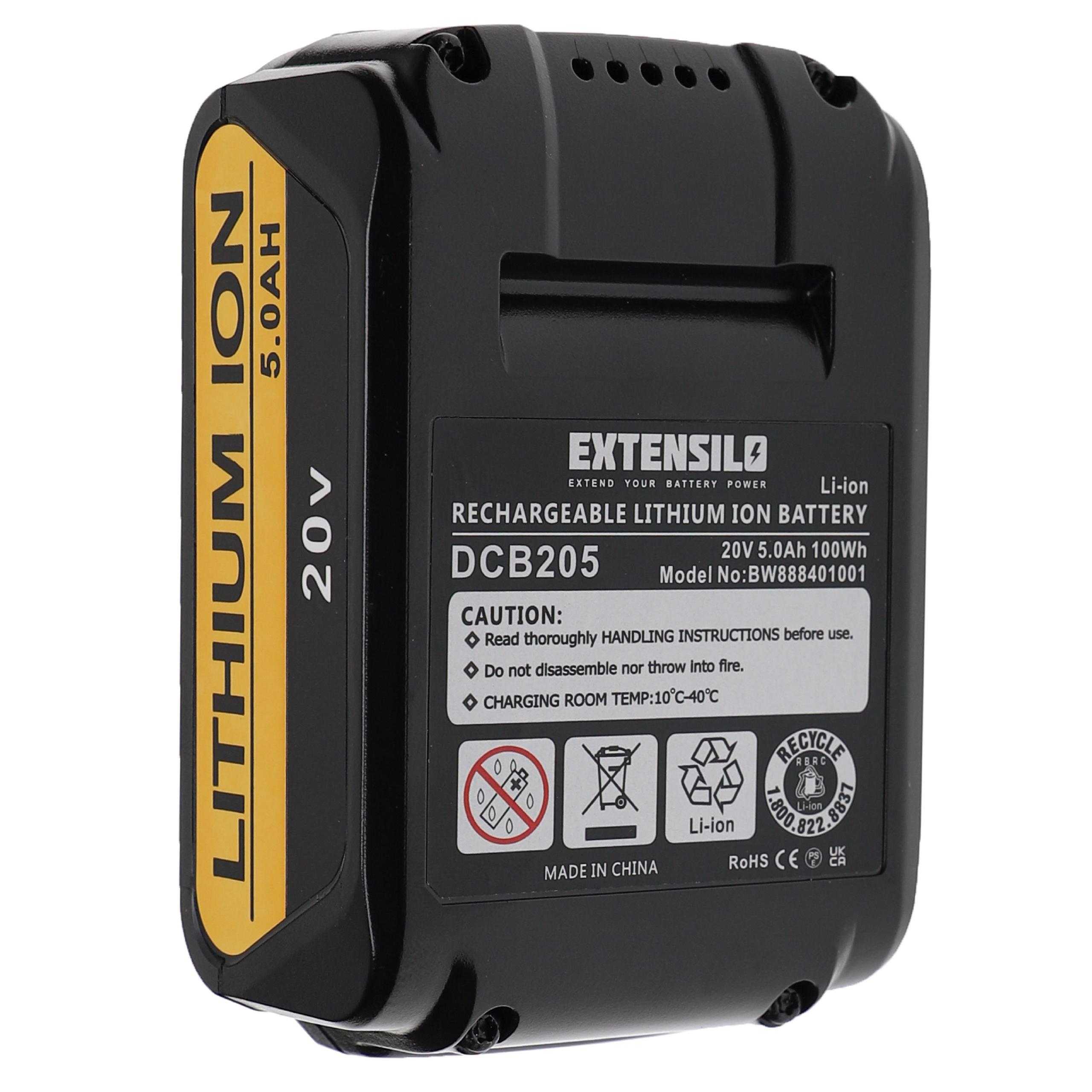 EXTENSILO Batterie compatible avec Dewalt DCD780N DCD780B DCD780C2 DCD780L2 DCD785C2 outil electrique 5000 mAh Li ion 20 V Leroy Merlin