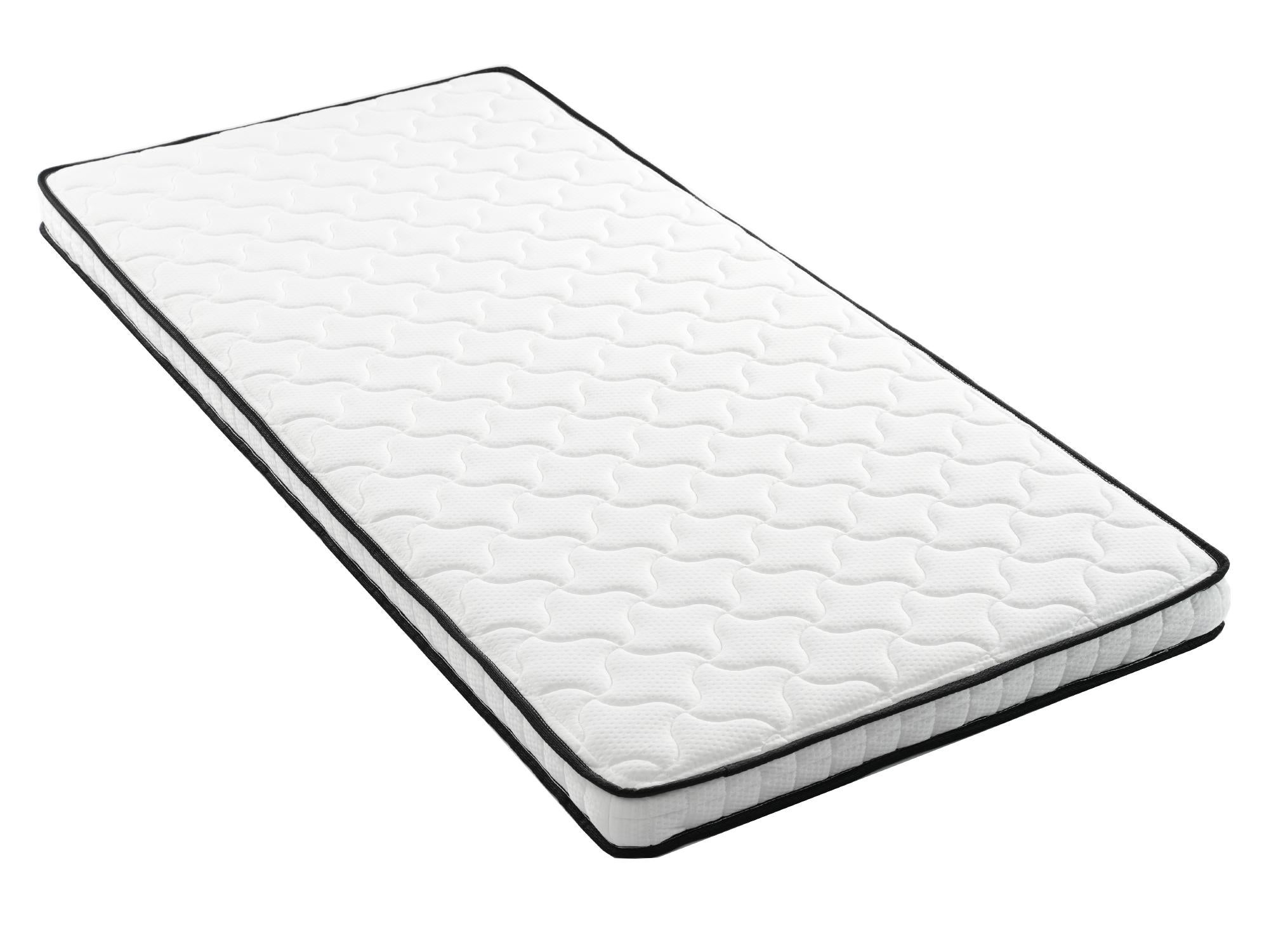 Matelas à ressorts 90 x 200 cm - 10 cm d'épaisseur - Fermeté H3 - Blanc ...