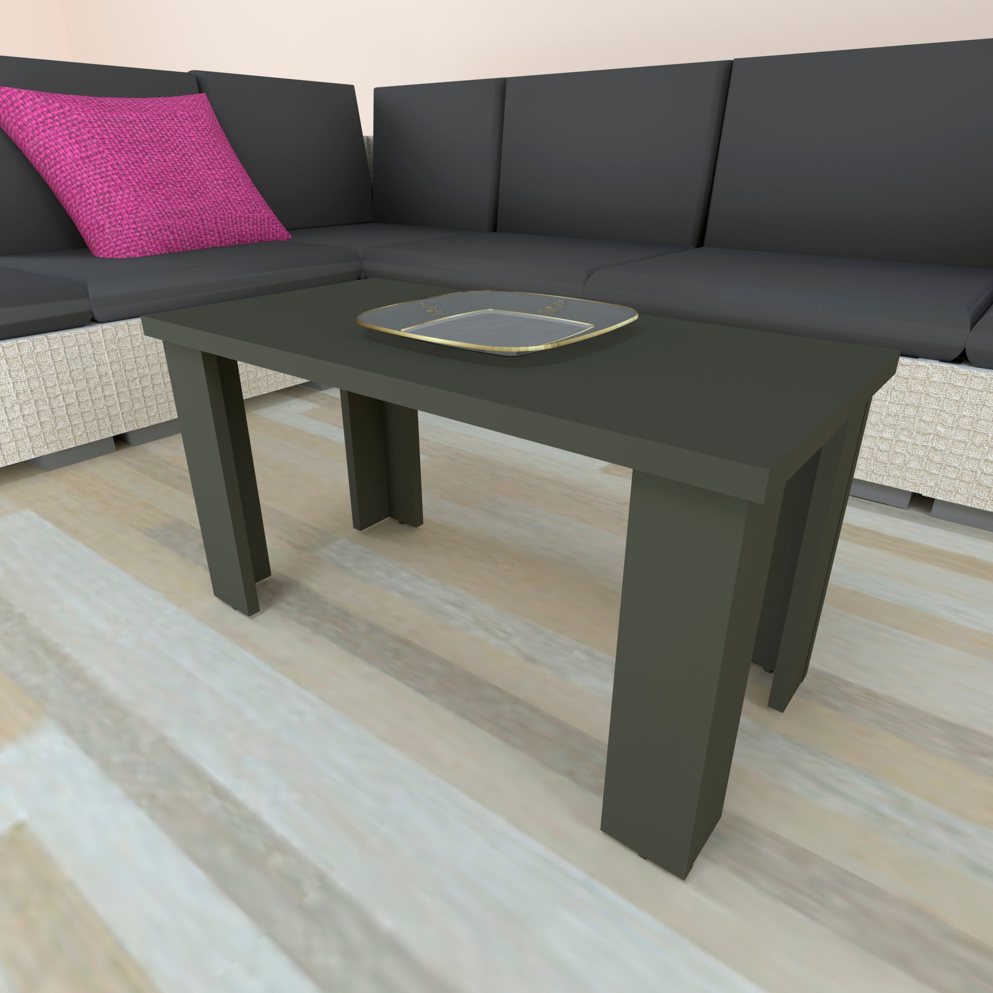 Henor Table basse en Bois FSC® 80 x 40 x 44 cm. Graphite | Leroy Merlin