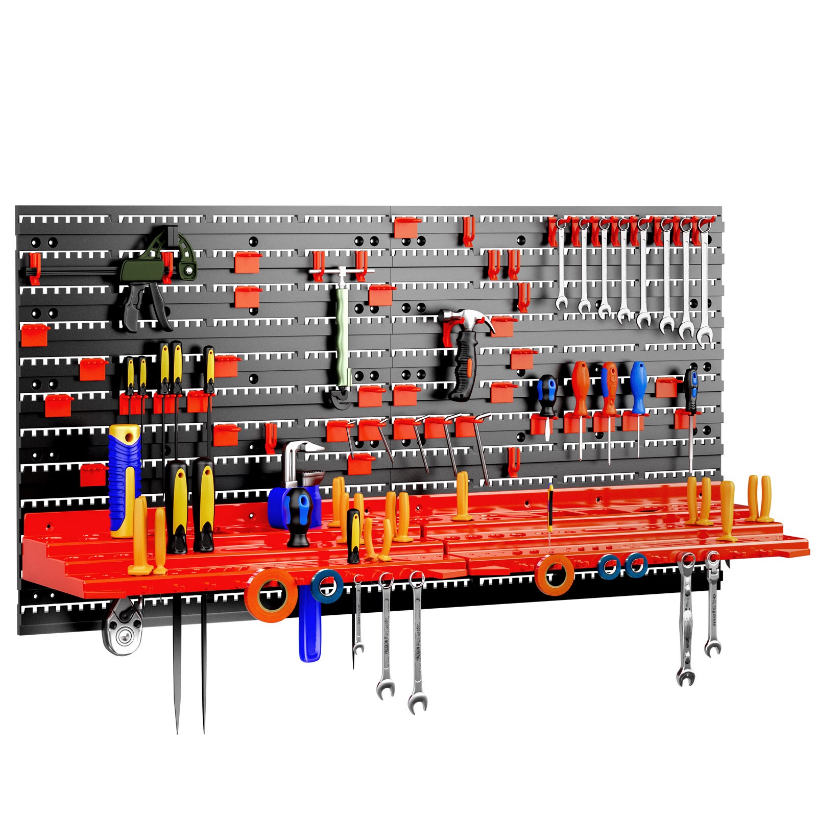 MONZANA® Panneau mural de rangement pour outils 54 pièces portes-outils ...