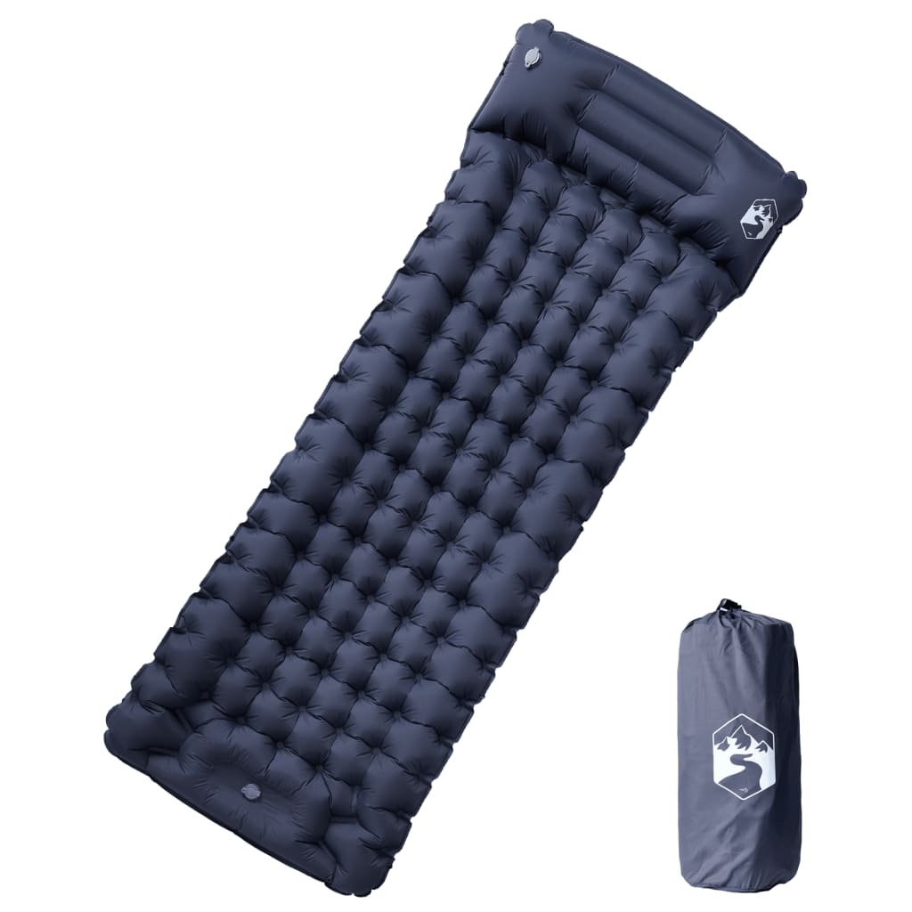 Colchón de camping autoinflable con almohada 1 persona gris V0760 Unico ...