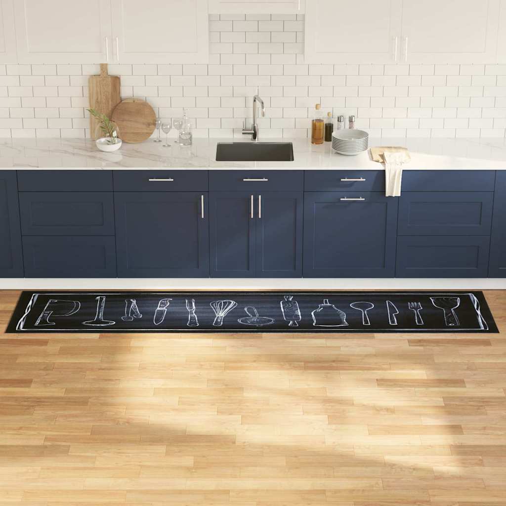 Tapis de Cuisine Noir 300 x 60 cm Velours | Leroy Merlin