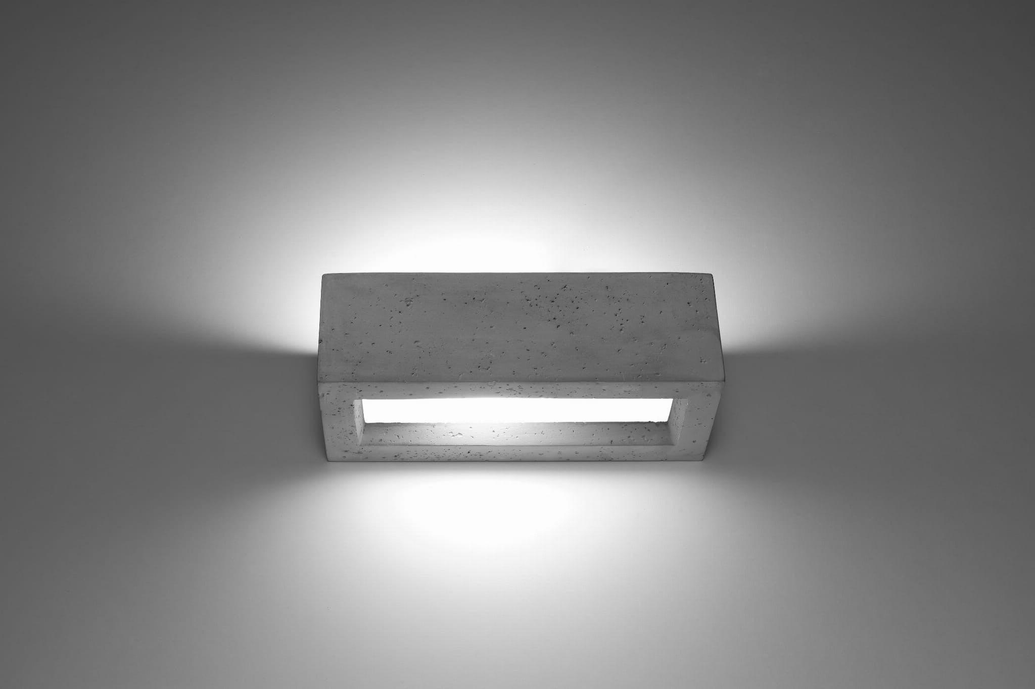 Aplique de Pared Vega 30 Hormigón SOLLUX, Gris, Hormigón, E27, IP20 ...