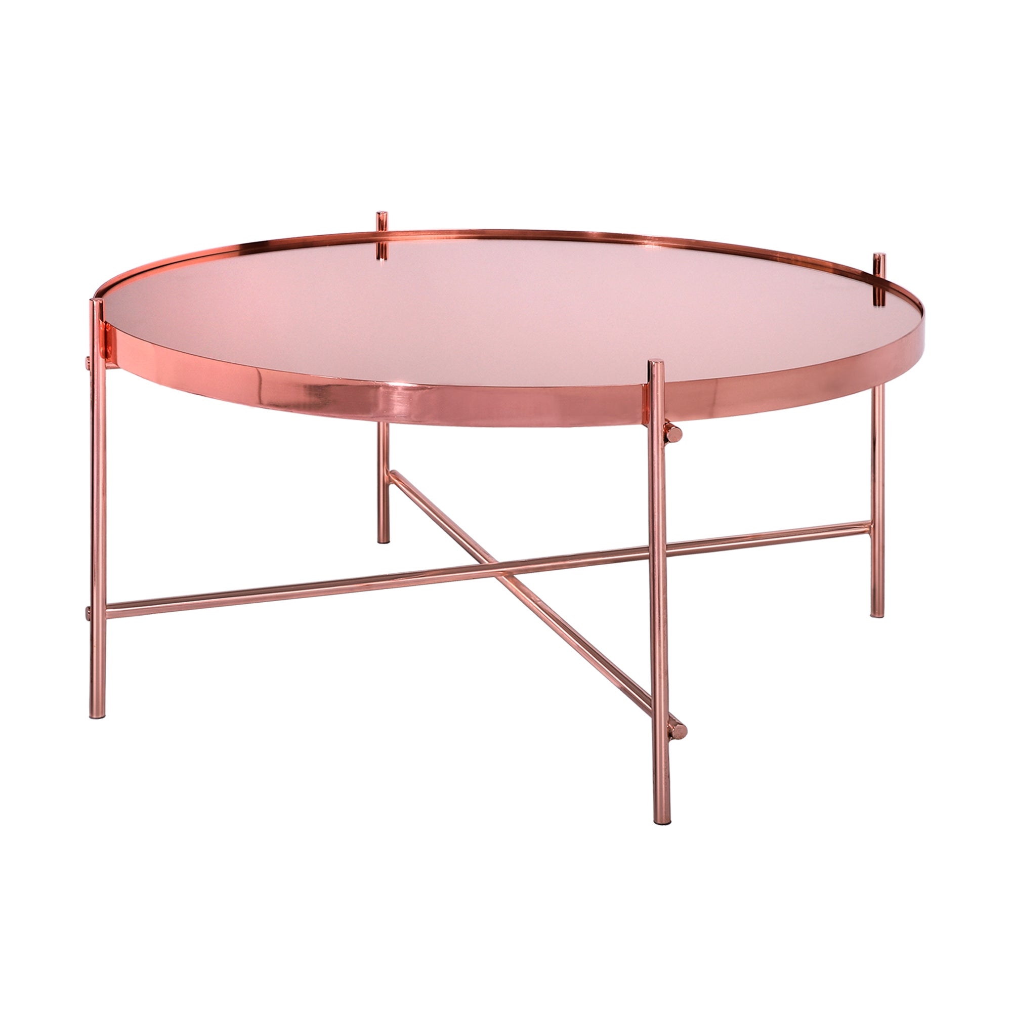 Womo-design Table D'appoint Ronde Plateau En Verre Cadre En Métal ...