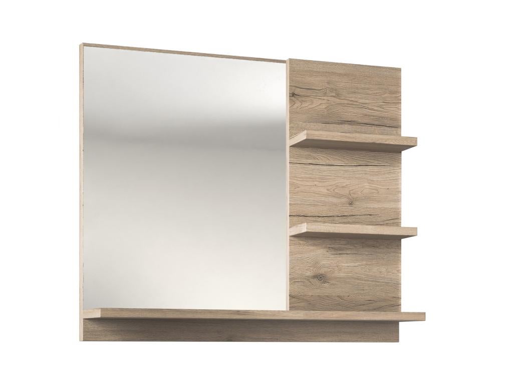 Specchio da bagno rettangolare con mensole portaoggetti L60 x H50 cm ...