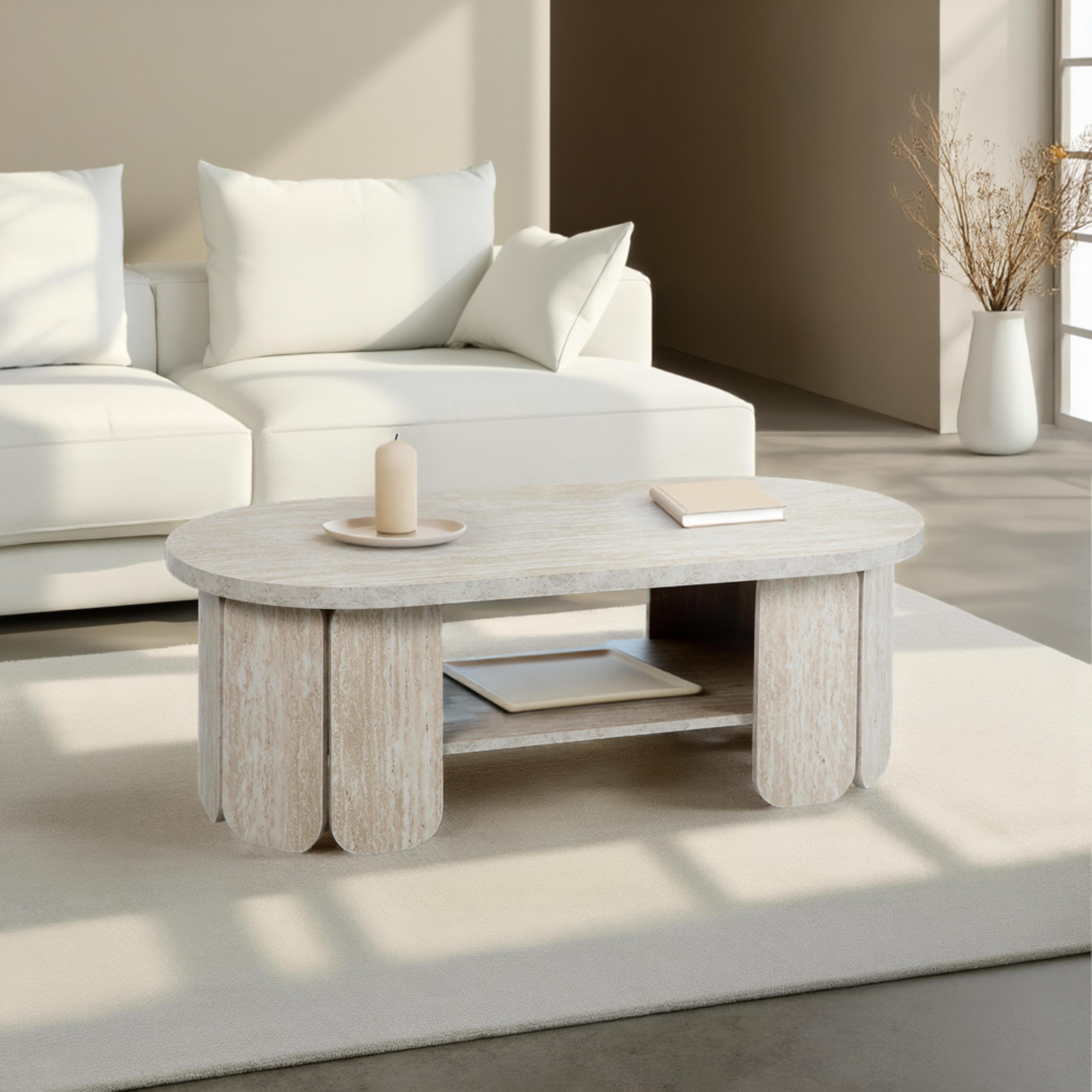 Table basse en MDF effet bois blanc | Leroy Merlin