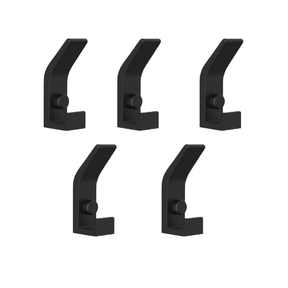 5 piezas ganchos dobles de metal negros: perchero de pared práctico con ...