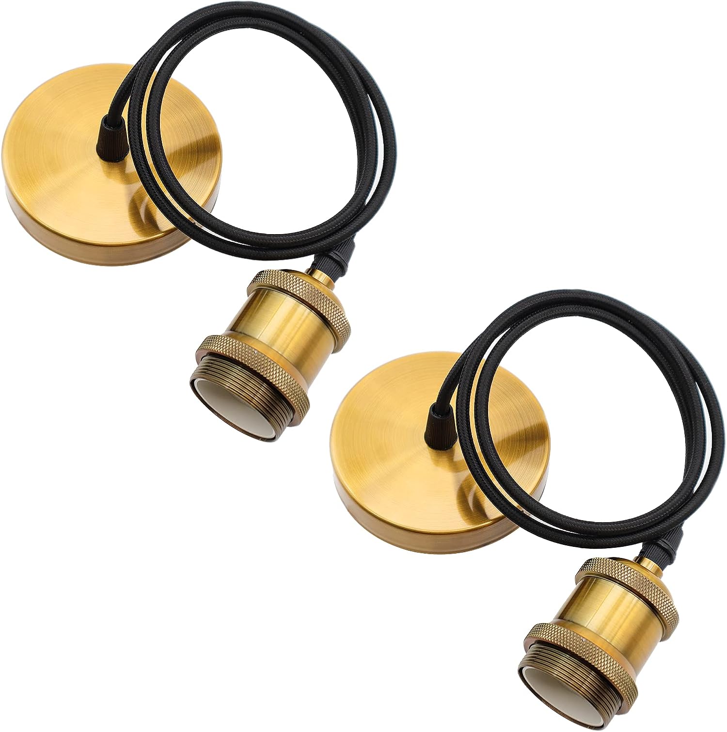 Lot de 2 suspensions E27 avec anneau à vis Douille E27 avec câble ...