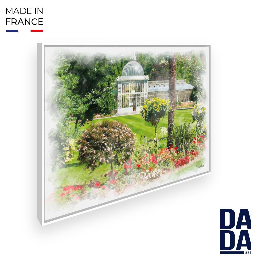 Tableau Jardin de Tarbes / 45x60cm / Cadre Blanc / Fabriqué en France ...