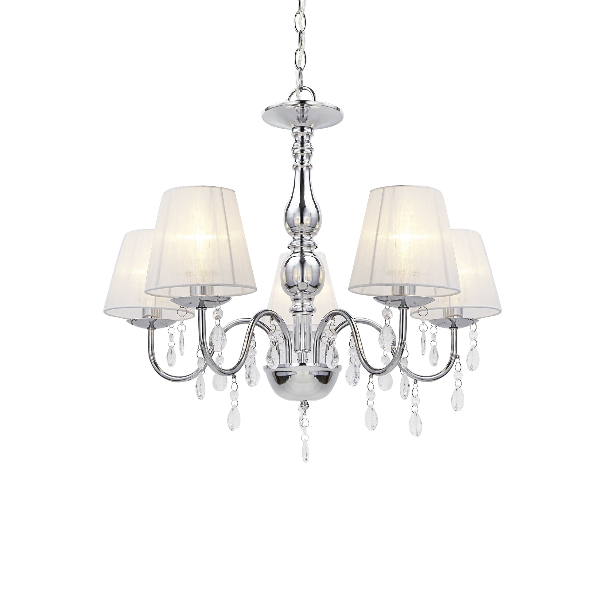 Lámpara de techo lámpara de techo aluminio plástico cromo blanco 45 cm ...