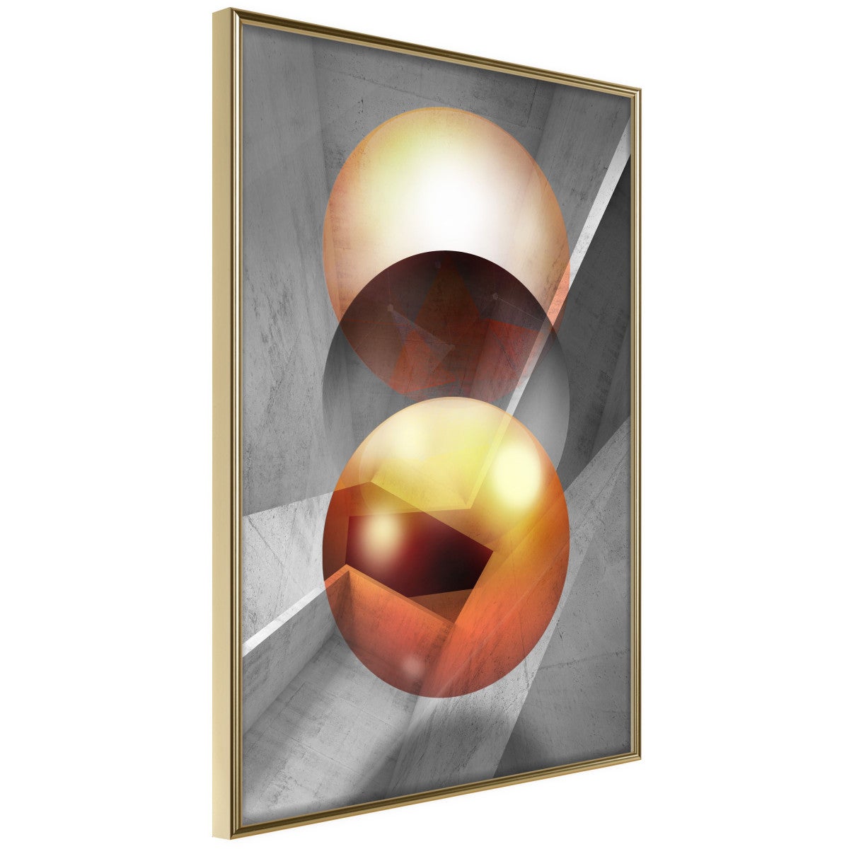Affiche Murale Encadrée "Enchanted Globes" 30 x 42 cm Or | Leroy Merlin